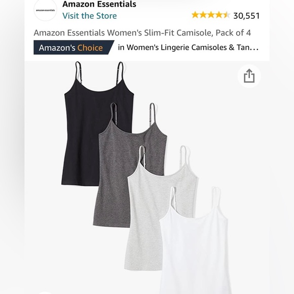 Amazon Essentials | Tops | Amazon Essentials Cami Set | Poshmark